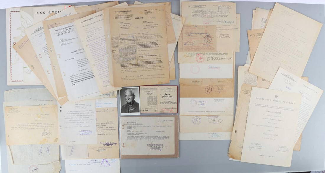 Wwii German Documents Buchenwald Inmate Lot Auction