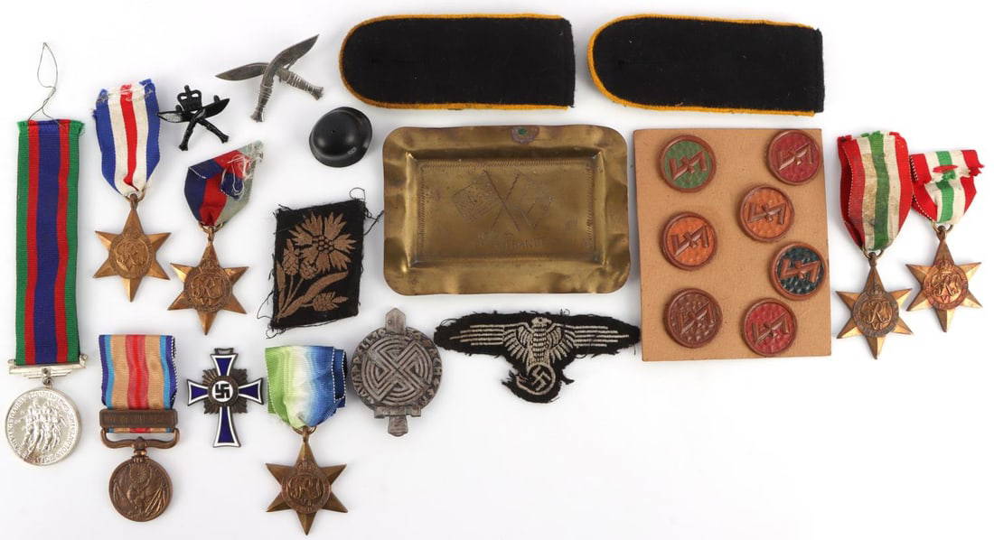 Wwii Wwi Military Collectible Lot German Ss Medals Auction