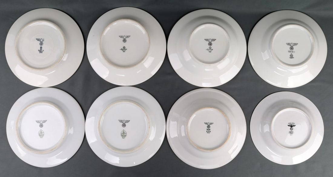 8 Wwii German Reich Nsdap Porcelain Plates Lot Auction