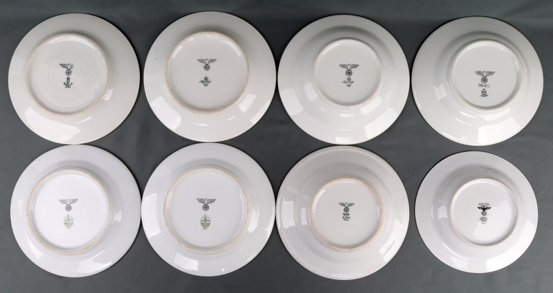 8 Wwii German Reich Nsdap Porcelain Plates Lot Auction