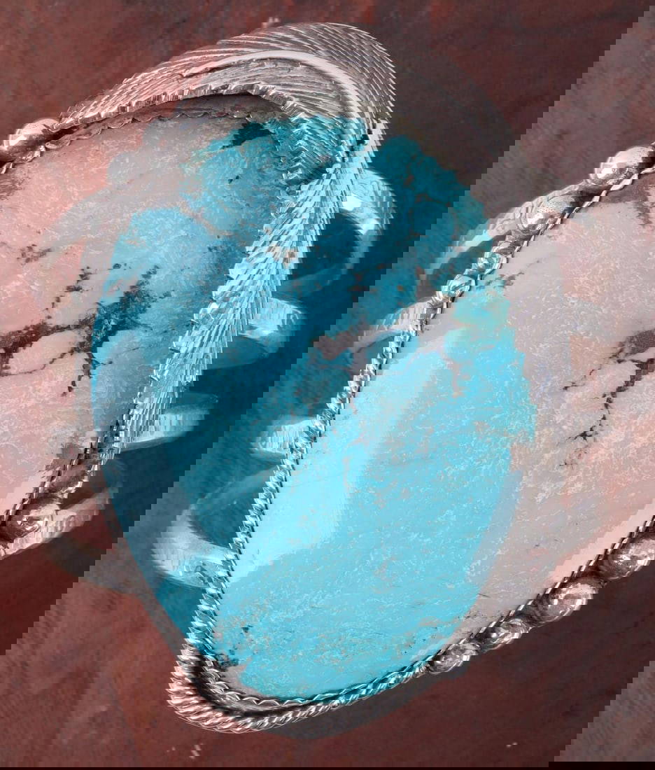 Navajo Jonah Begay Carlin Turquoise Sterling Cuff Auction