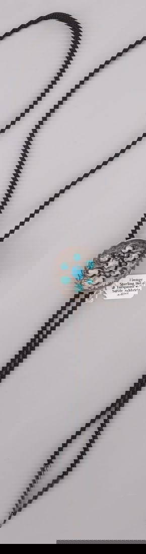 Native American Turquoise Silver Matrix Bolo Tie Auction