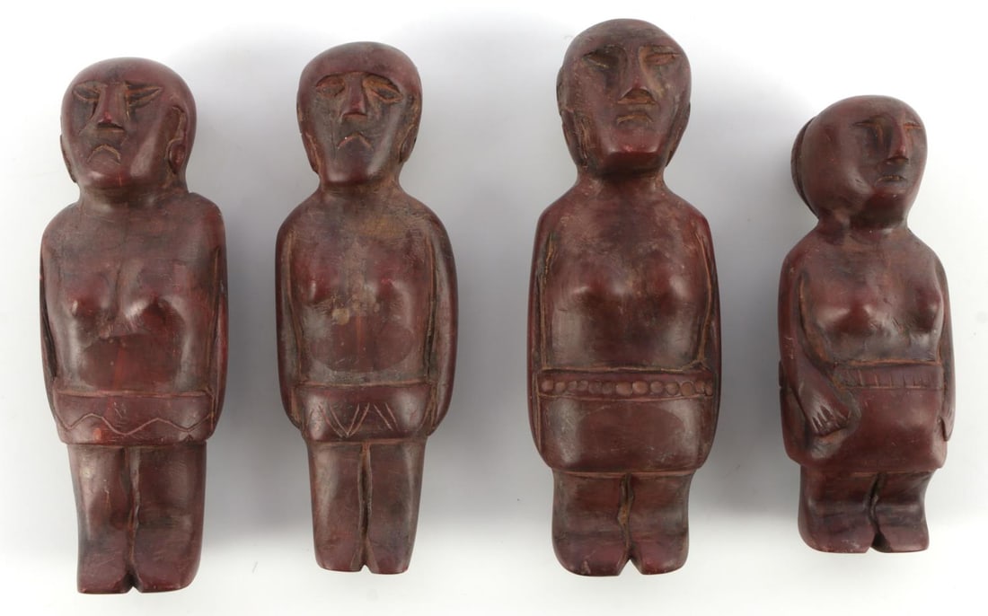 Indigenous 4 Woodland Period Effigy Artifacts Auction