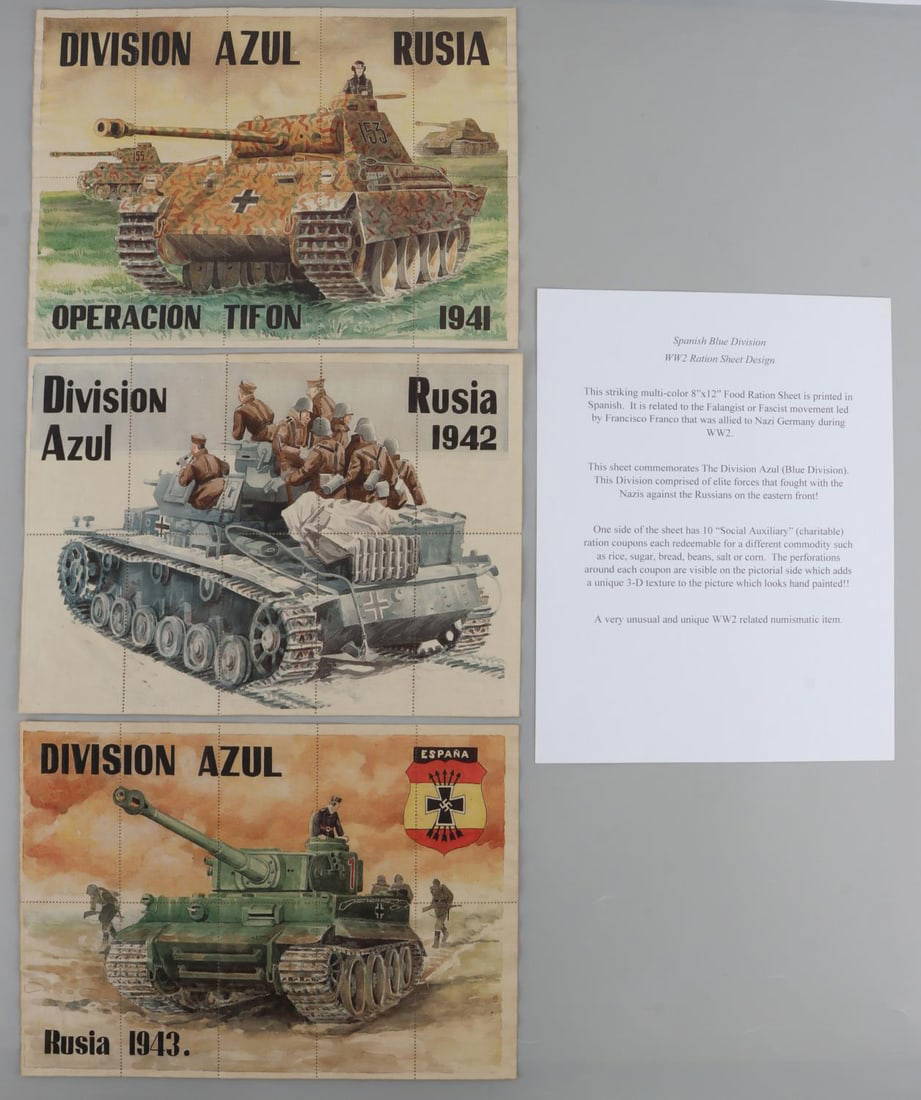 Wwii Blue Division Panzer Russia Front Ration Card Auction