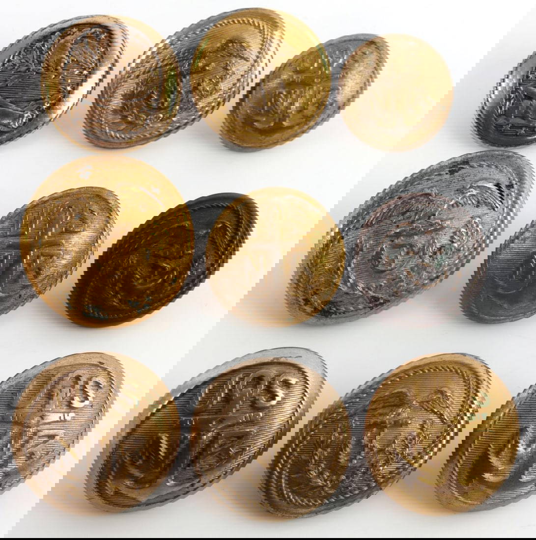 9 U.s.navy & Us Coast Guard Button Lot Auction