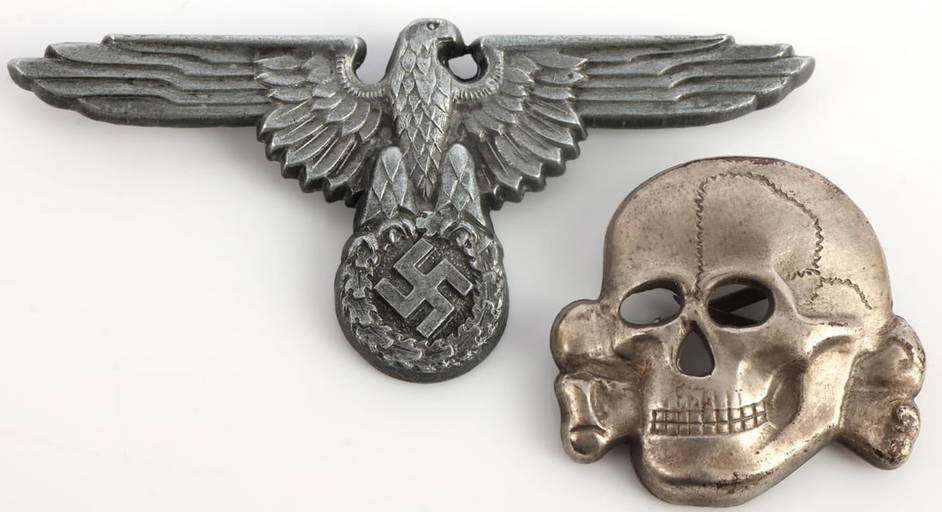 Rare E.s. P.f. Maker German Ss Skull & Eagle Insig