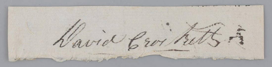 Signature Of David Crockett On Paper Alamo Reprint