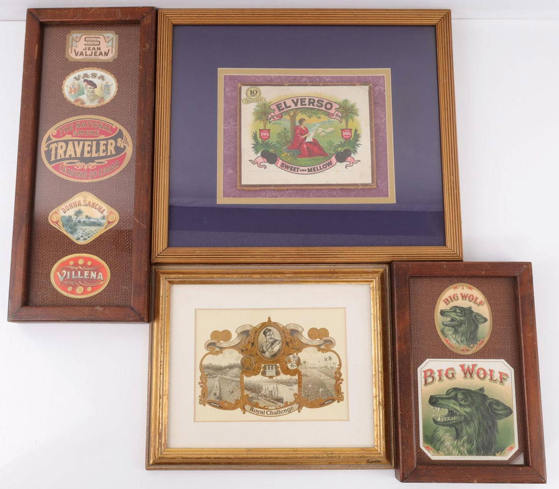 Lot Of Nine Collection Of Antique Cigar Labels Auction