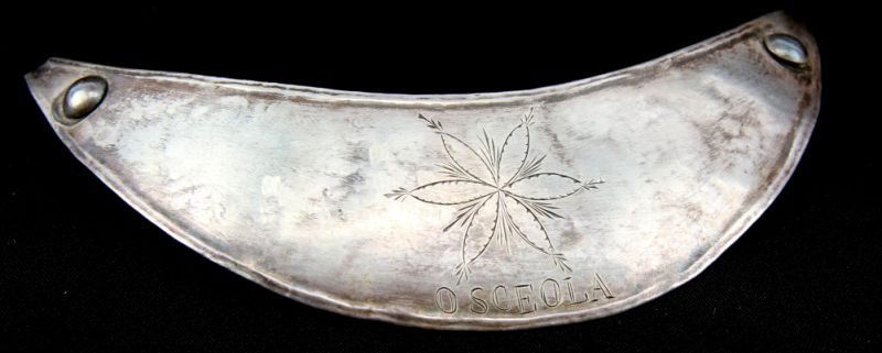 NATIVE AMERICAN TRADE SILVER GORGET OSCEOLA