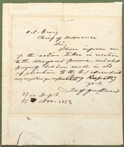 JEFFERSON DAVIS SIGNED WAR DEPT LETTER 1853 W/ COA - Nov 17, 2012 ...