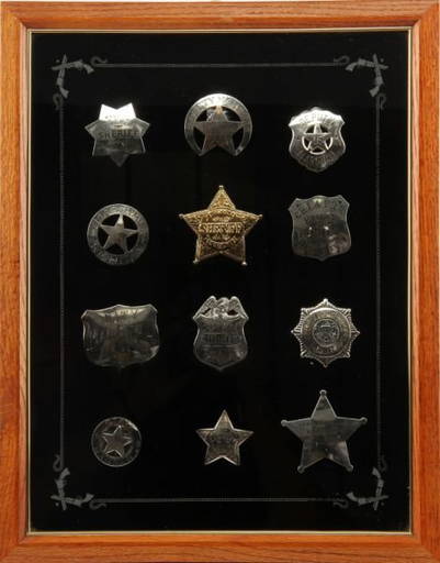 12 Silver Police Sheriff Badges Franklin Mint