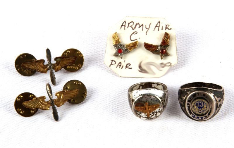 WWII ARMY AIR CORPS RINGS AND PINS