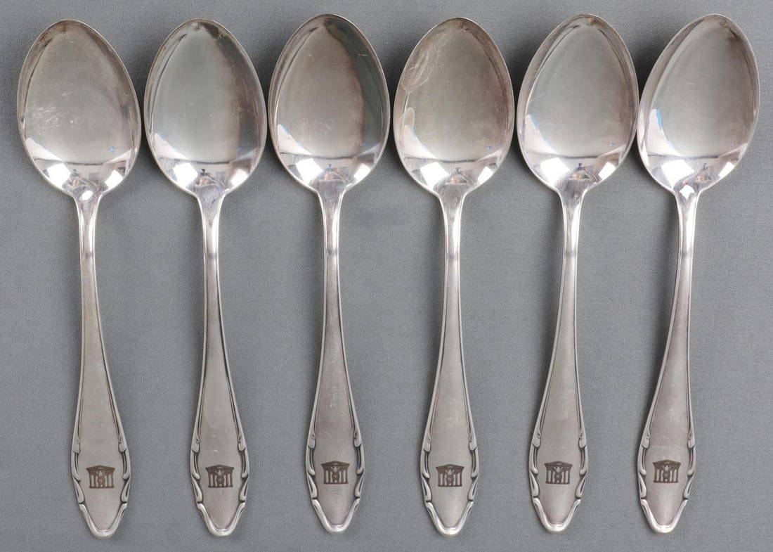 6 Wwii Third Reich Chancellery Guard Silver Spoons Auction