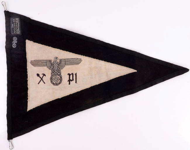 Ww2 German Third Reich Ss Pioneer Regiment Banner