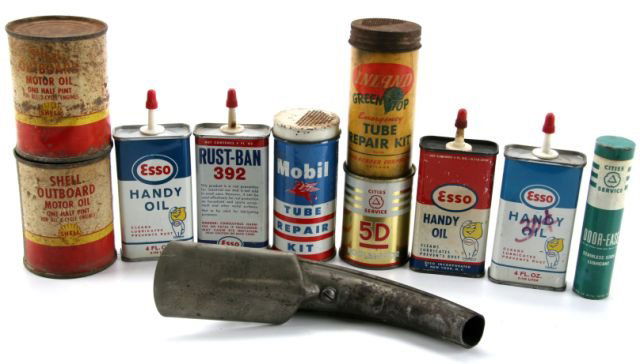 VINTAGE OIL TINS, TUBE REPAIR KIT TINS ESSO SHELL