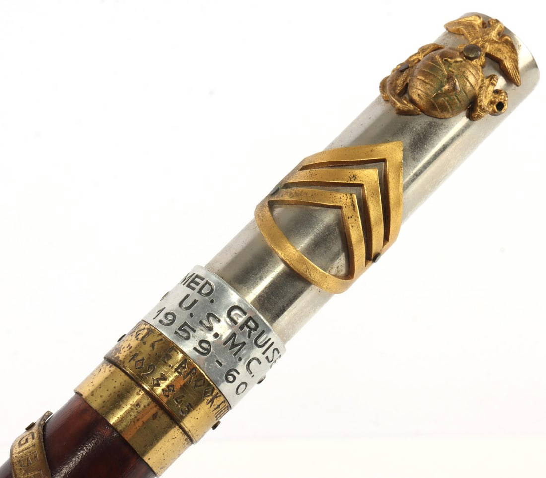 1959 60 Usmc Marine Corp Med Cruise Swagger Stick Auction