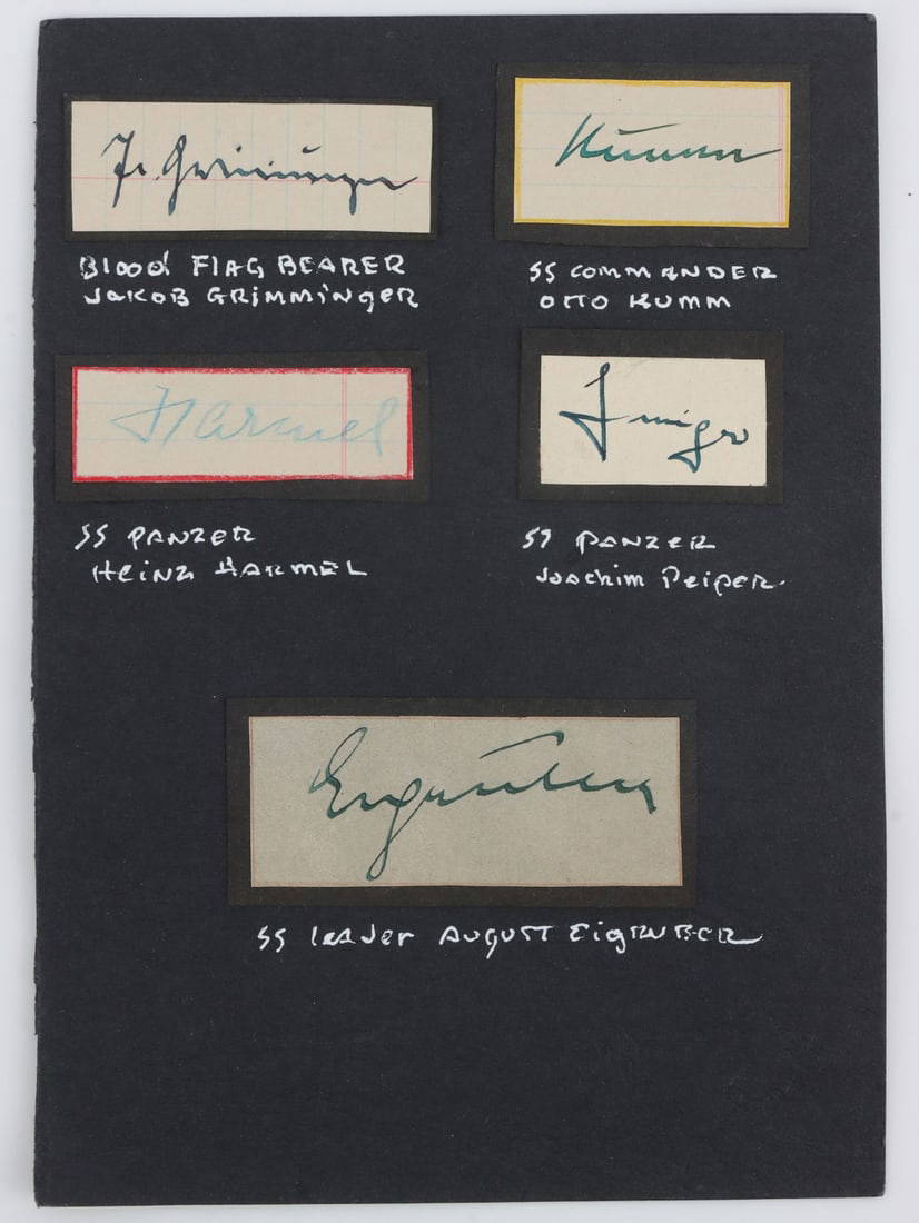 Lot 5 Wwii German Reich Rare Nsdap & Ss Signatures Auction