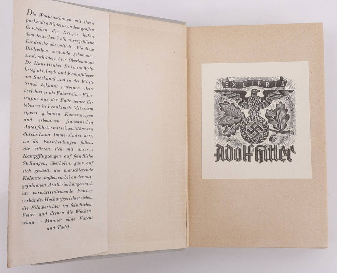 Wwii German Third Reich Hitler Ex Libris Book Auction