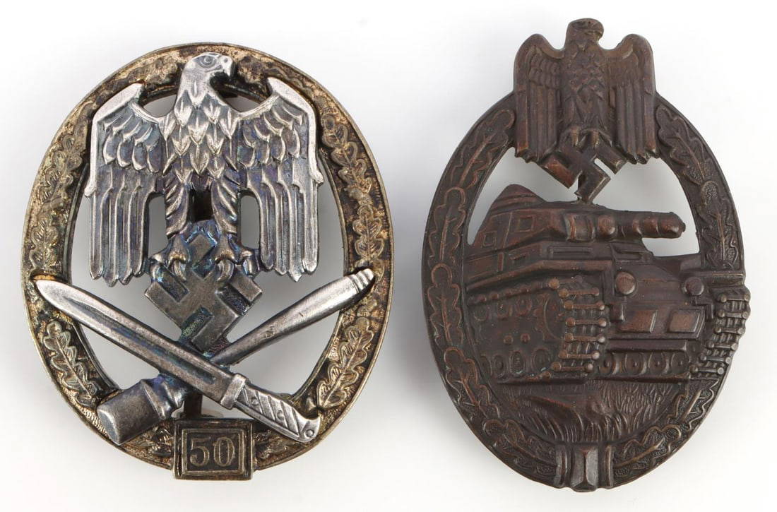 Wwii German Panzer & General Assault Badge Auction