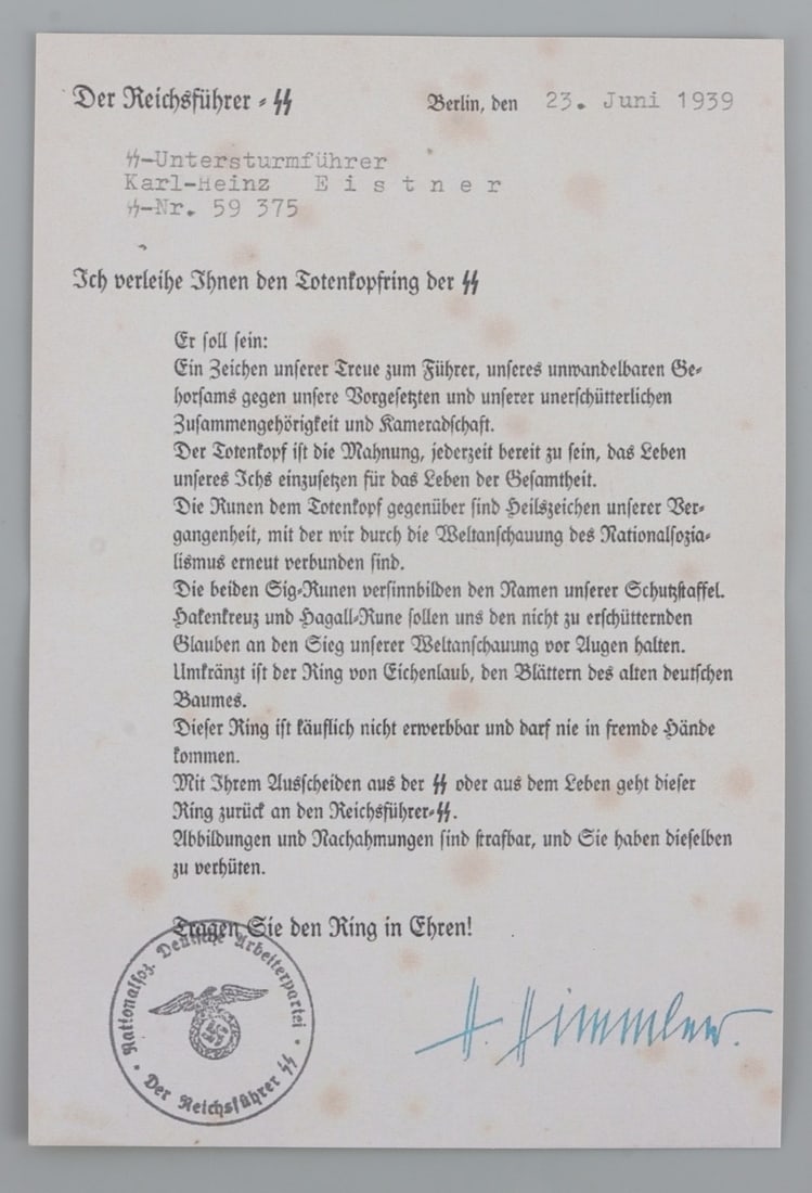 Wwii German Third Reich Heinrich Himmler Signature - Jul 16, 2025 ...