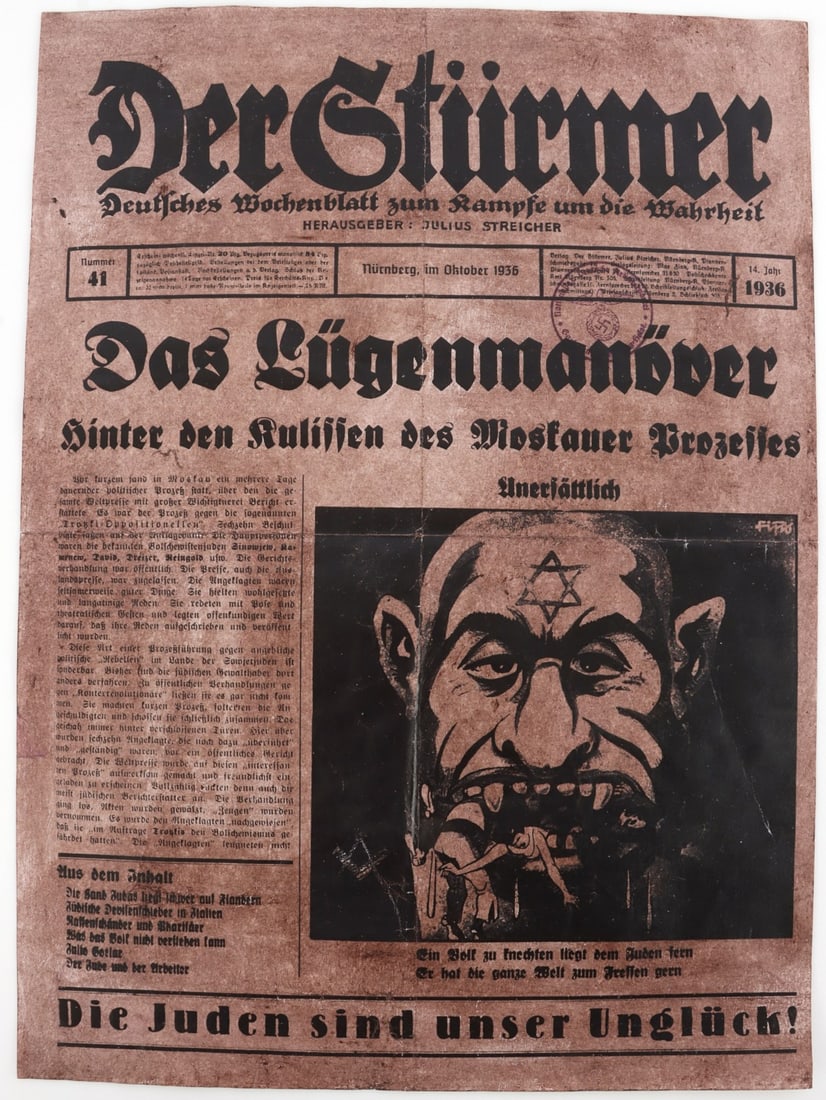 Wwii German Third Reich Der Sturmer Facsimile - Jul 23, 2025 ...