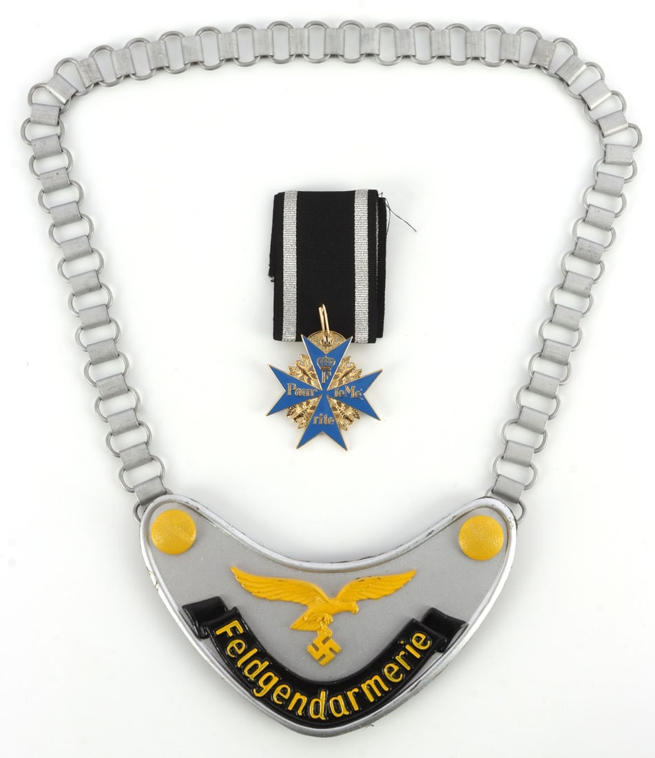 Wwii German Third Reich Police Gorget & Blue Max - Jul 23, 2025 ...