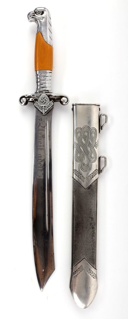 Wwii German Rad Officer Dagger Rare Orange Grip Auction