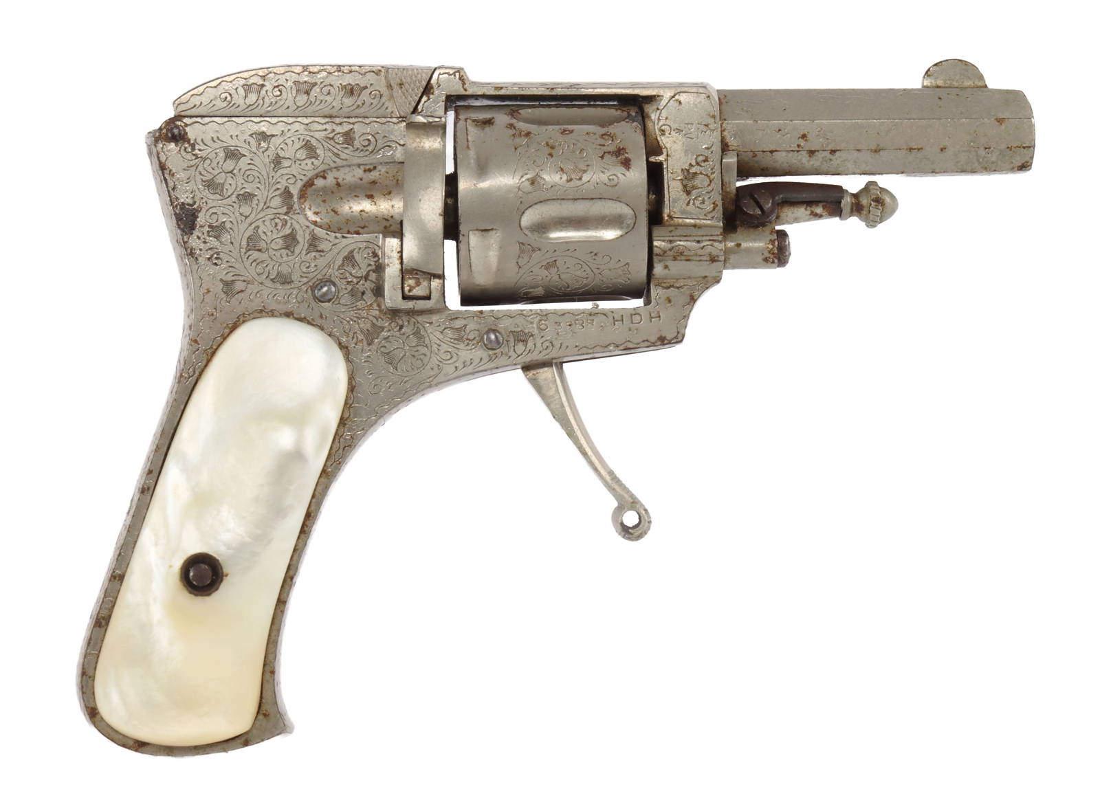Scarce Hdh Liege Engraved 25 Acp Velo Dog Revolver Auction