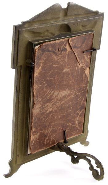 CIVIL WAR-ERA CAST METAL PICTURE FRAME & US CDV : Lot 3008