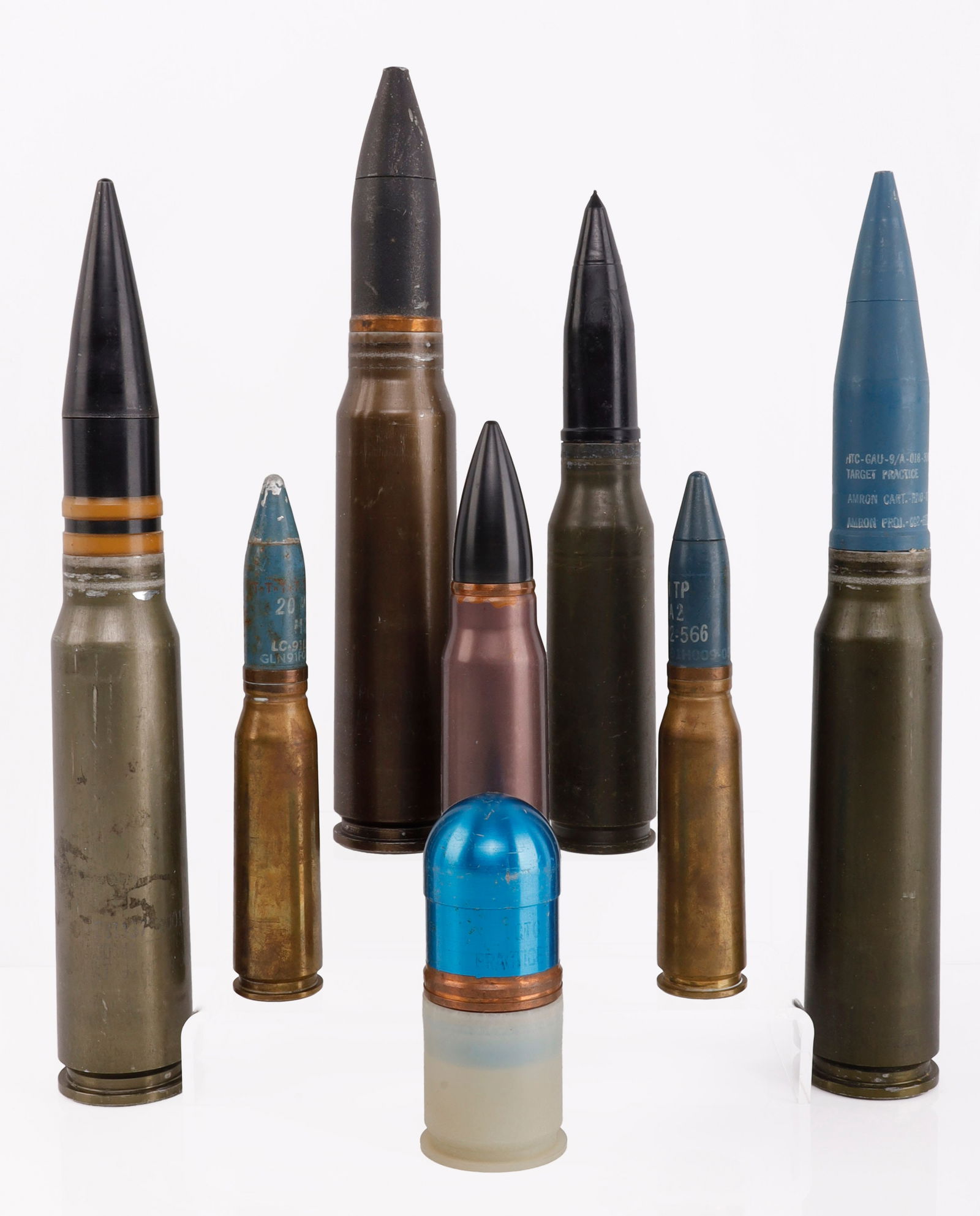 Us Ordnance 20mm 30mm 40mm Practice Round Lot Of 8 Auction