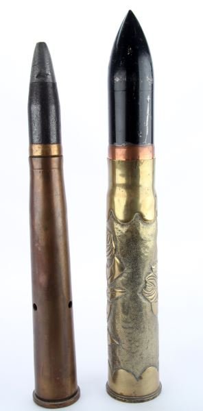 Wwi U.s. Navy 6 Pounder Shell Trench Art Shells