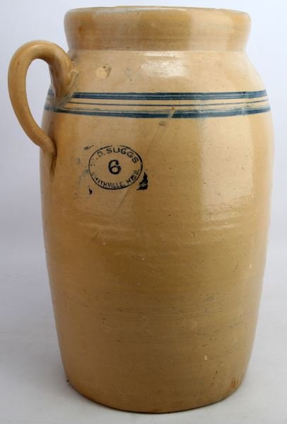 STONEWARE JUG MARKED W.D SUGGS #6
