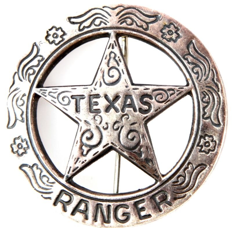 TEXAS RANGER BADGE STRUCK FROM MEXICAN 5 PESO COIN