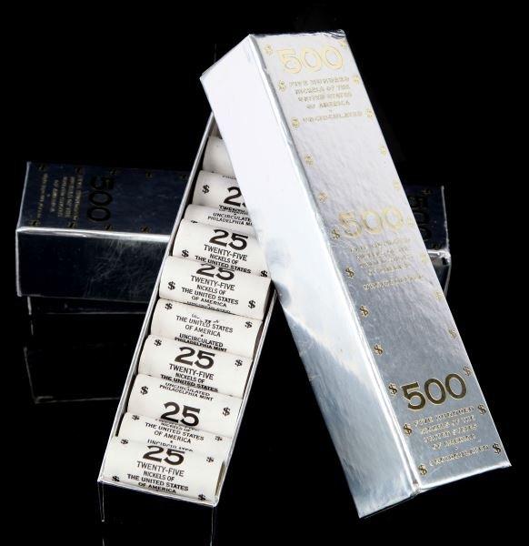 2 Boxes Of 500 Rolled Uncirculated 2006 D Nickels