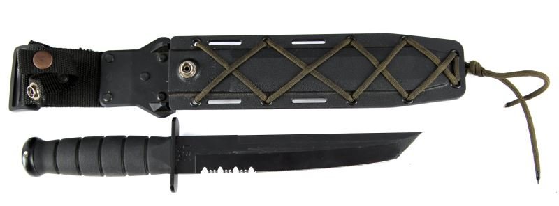 KA-BAR #1245 LARGE TACTICAL TANTO COMBO EDGE KNIFE