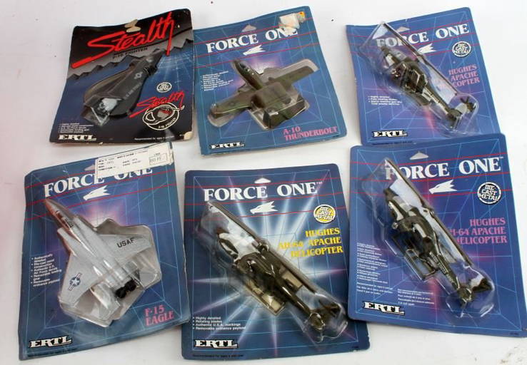 Six Ertl Diecast Toy Planes & Helicopters