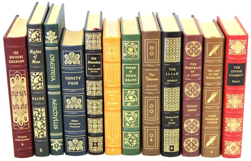 12 LEATHER BOUND EASTON PRESS 100 GREATEST BOOKS Lot 9019 12-leather-bound-easton-press-100-greatest-books-lot-9019