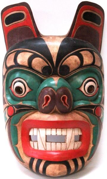 PACIFIC NORTHWEST COAST AMERICAN INDIAN BEAR MASK