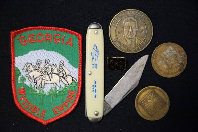 Vintage Kkk Token Pocket Knife Pin & Patch Lot