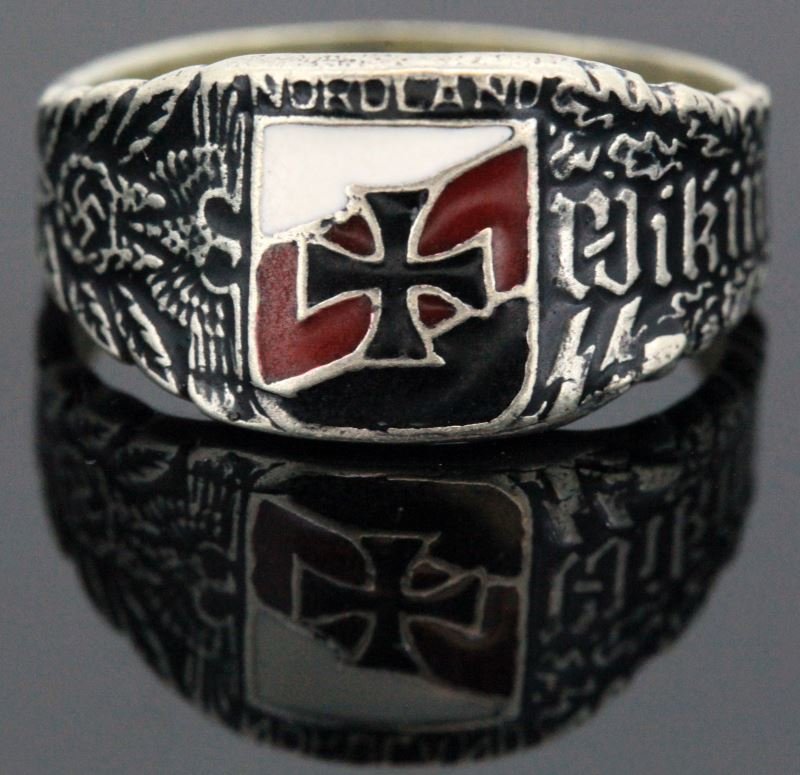 German Wwii Ss Division Viking Silver Ring