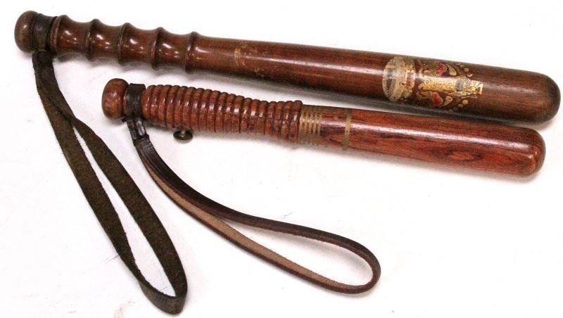 2 ANTIQUE SCOTLAND POLICE TRUNCHEON BILLIE CLUBS