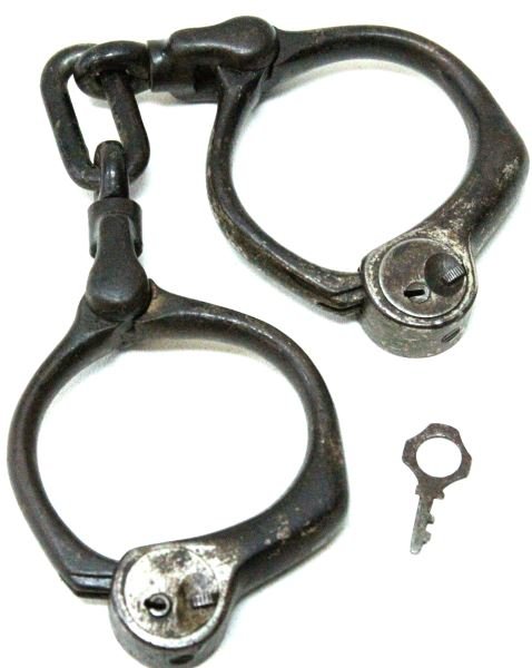 Vintage Bean Cobb Pat 1899 Handcuffs With Key