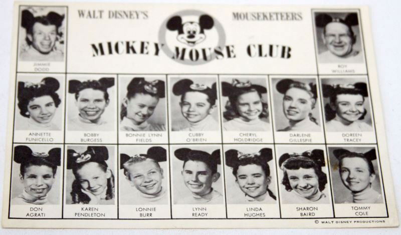 MICKEY MOUSE CLUB CARD ROY WILLIAMS SIGNED DRAWING