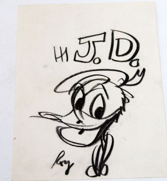 MICKEY MOUSE CLUB CARD ROY WILLIAMS SIGNED DRAWING