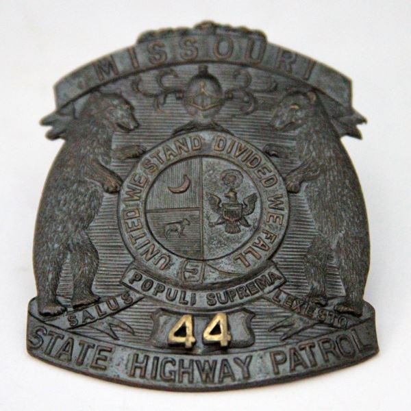 MISSOURI STATE HIGHWAY PATROL ANTIQUE HAT BADGE