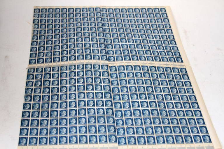 Four Uncut Sheets Of Adolf Hitler Stamps