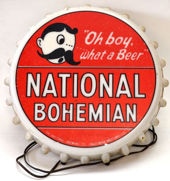 Vintage National Bohemian Beer Light Up Sign Ad