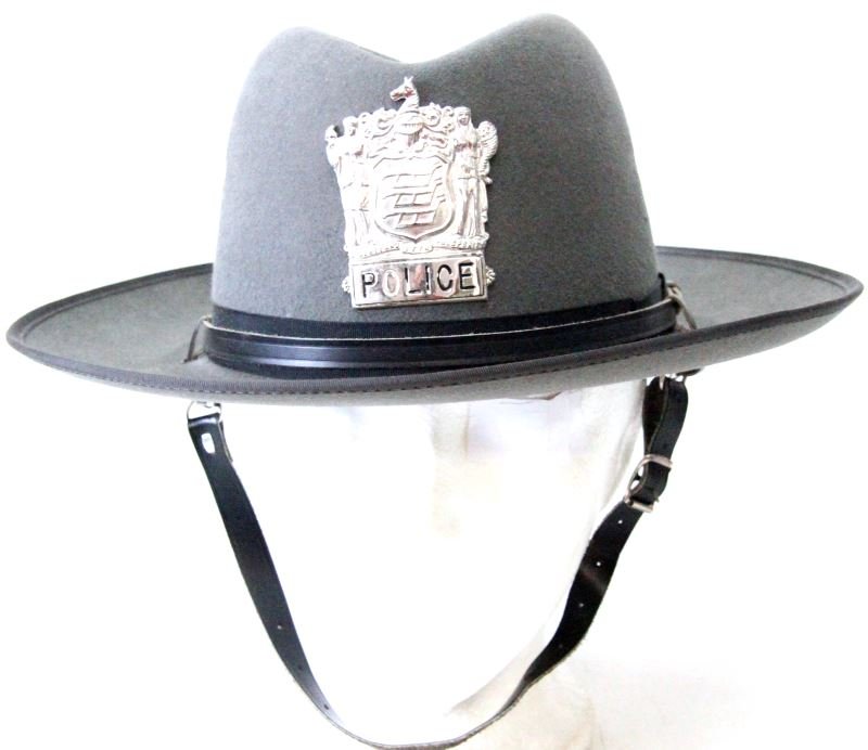 VINTAGE BEAVER QUALITY NEW JERSEY STATE POLICE HAT