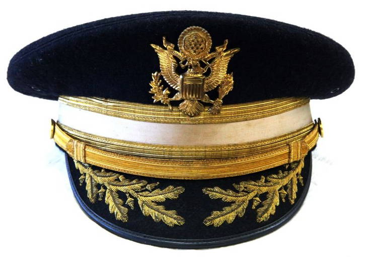 Wwii Us Army Colonel Crusher Navy Visor Cap