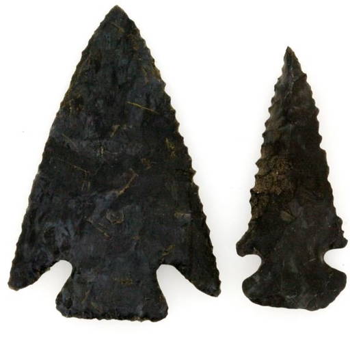 Bolen Bevel & Archaic Clay Arrowhead Lot Of 2